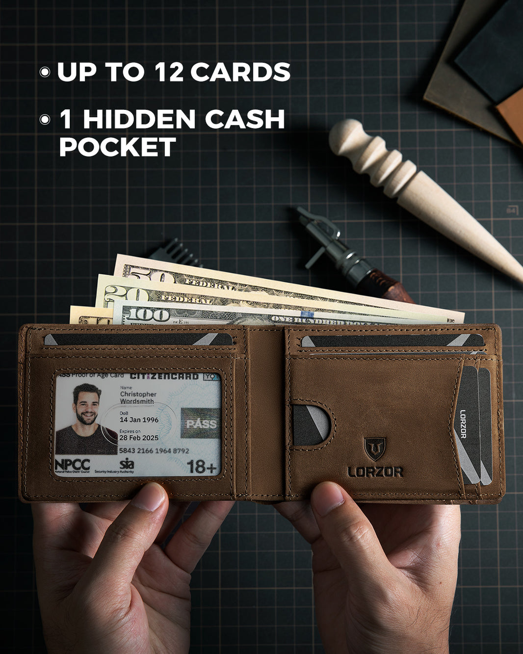 Lorzor Wallet-Slim Wallets Trackable Minimalist Built For Modern Life ...